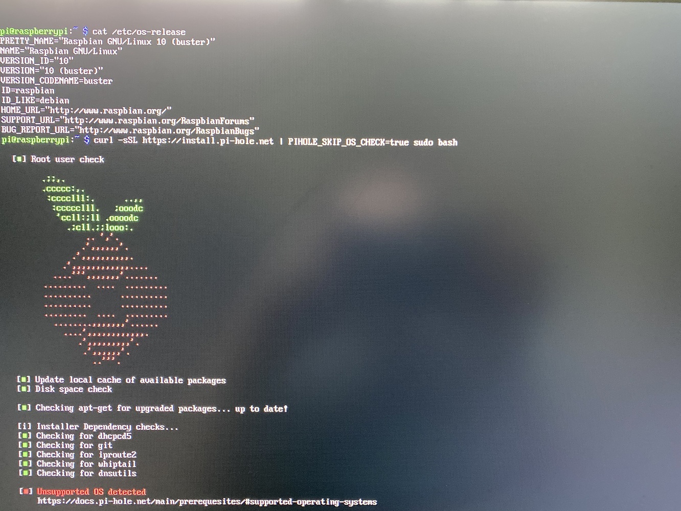 Unable to install Pi-hole, "Unsupported OS Detected" - Help - Pi-hole Userspace