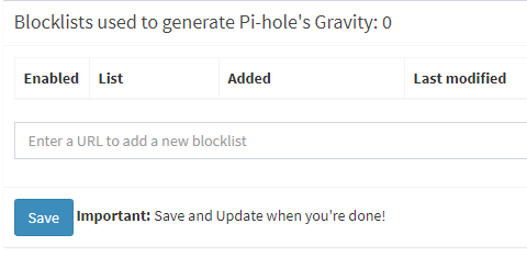 Unable to add whitelist/blacklist items using the web interface - Help - Pi-hole Userspace