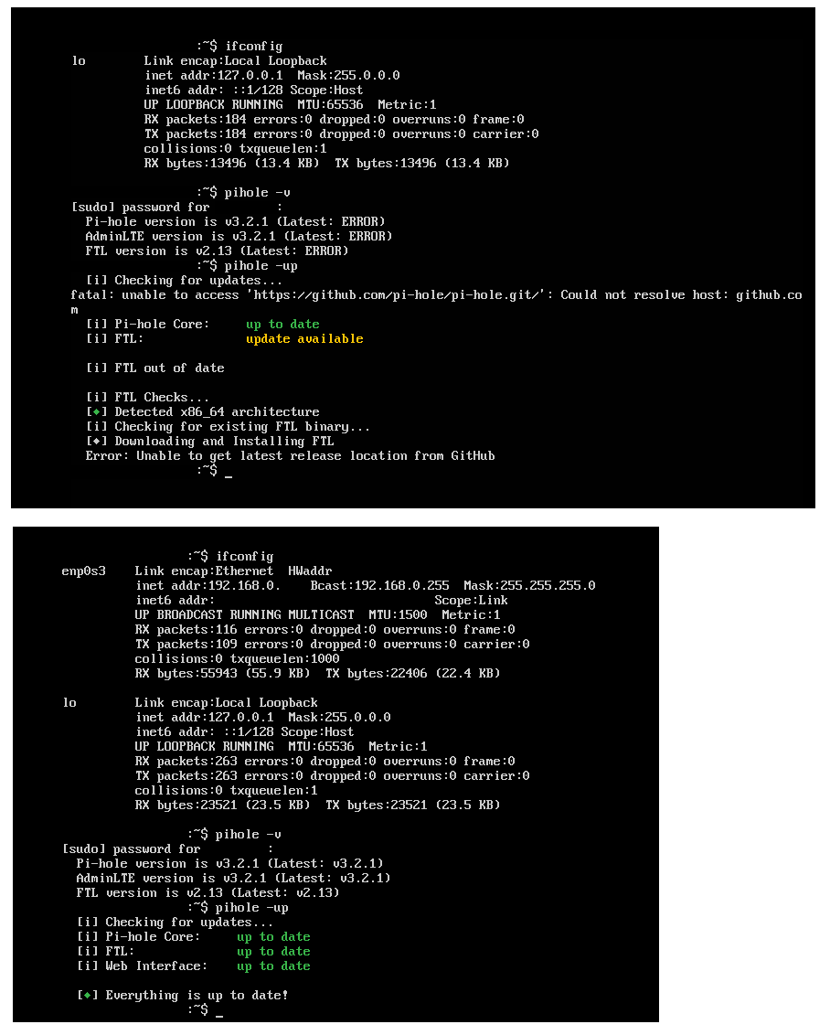 Pihole -up with no network showing update available for FTL - Help - Pi-hole Userspace