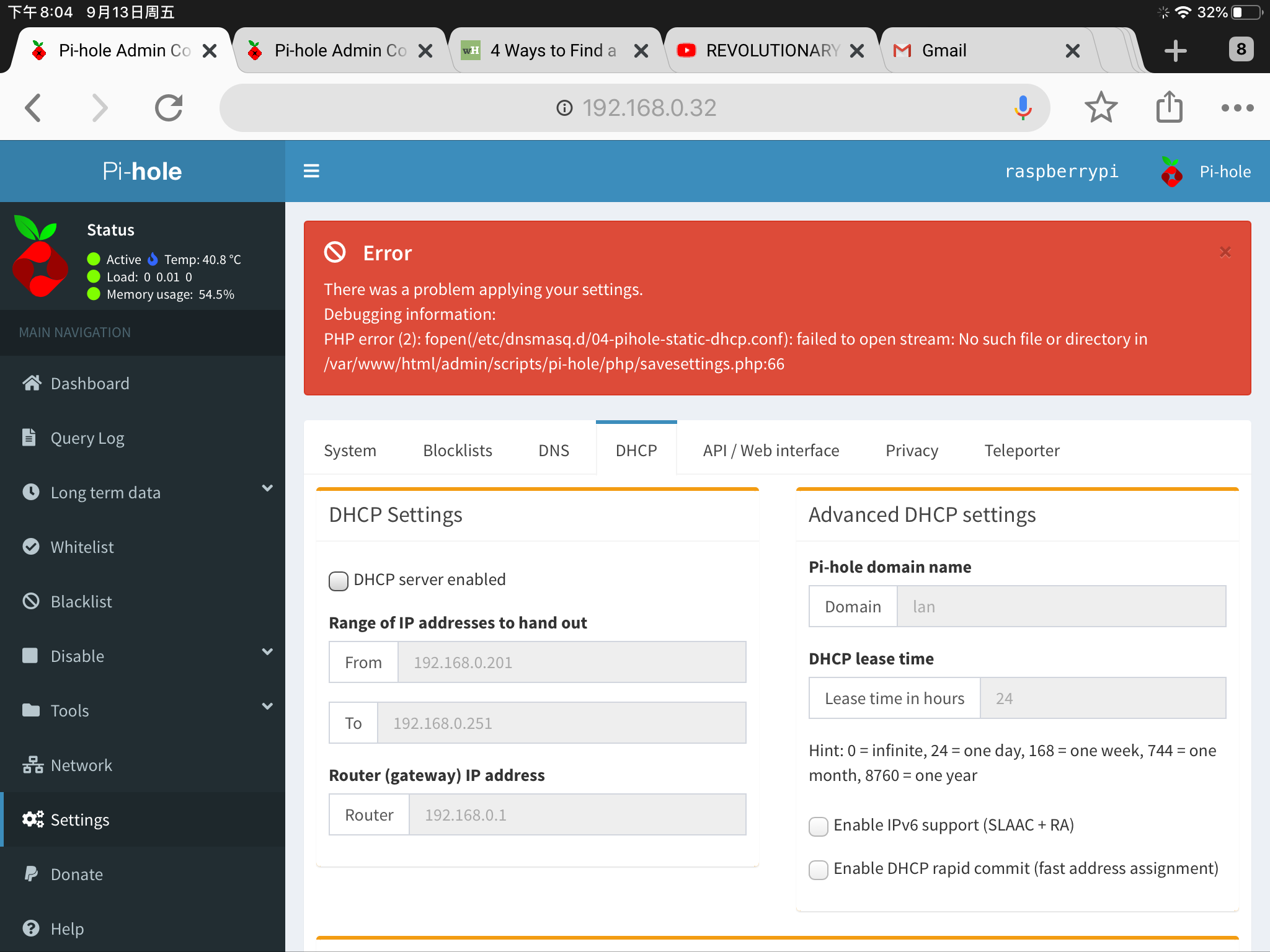 Adding a host name error - Help - Pi-hole Userspace