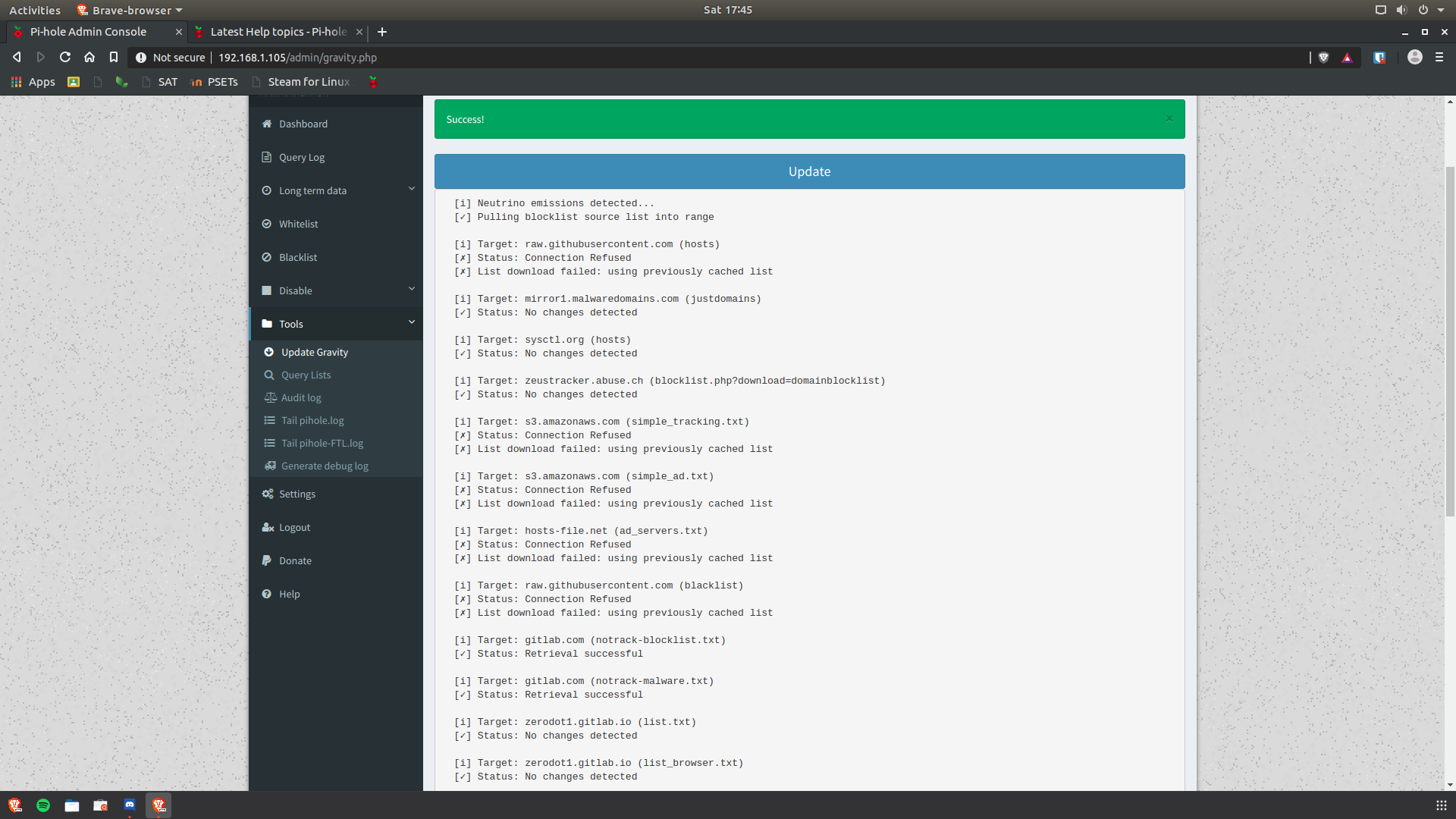 Updating Gravity doesn't work for some Blocklists - Help - Pi-hole Userspace