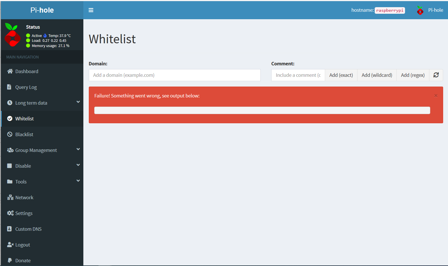 Web interface not loading some pages - Beta 5.0 - Pi-hole Userspace