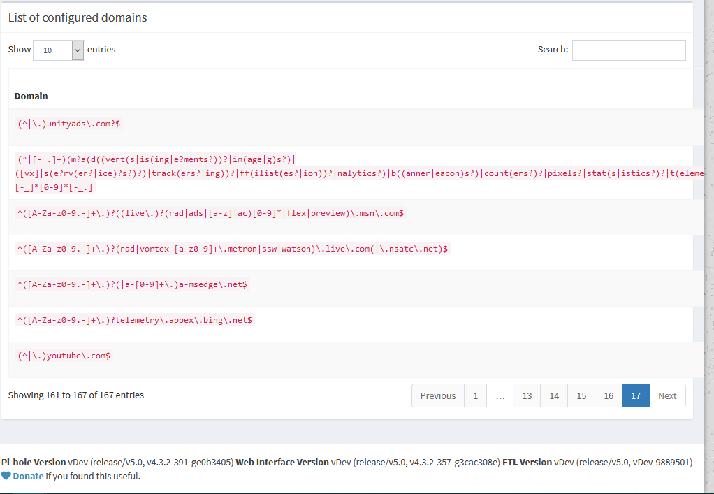 Long regex lines break UI - Beta 5.0 - Pi-hole Userspace