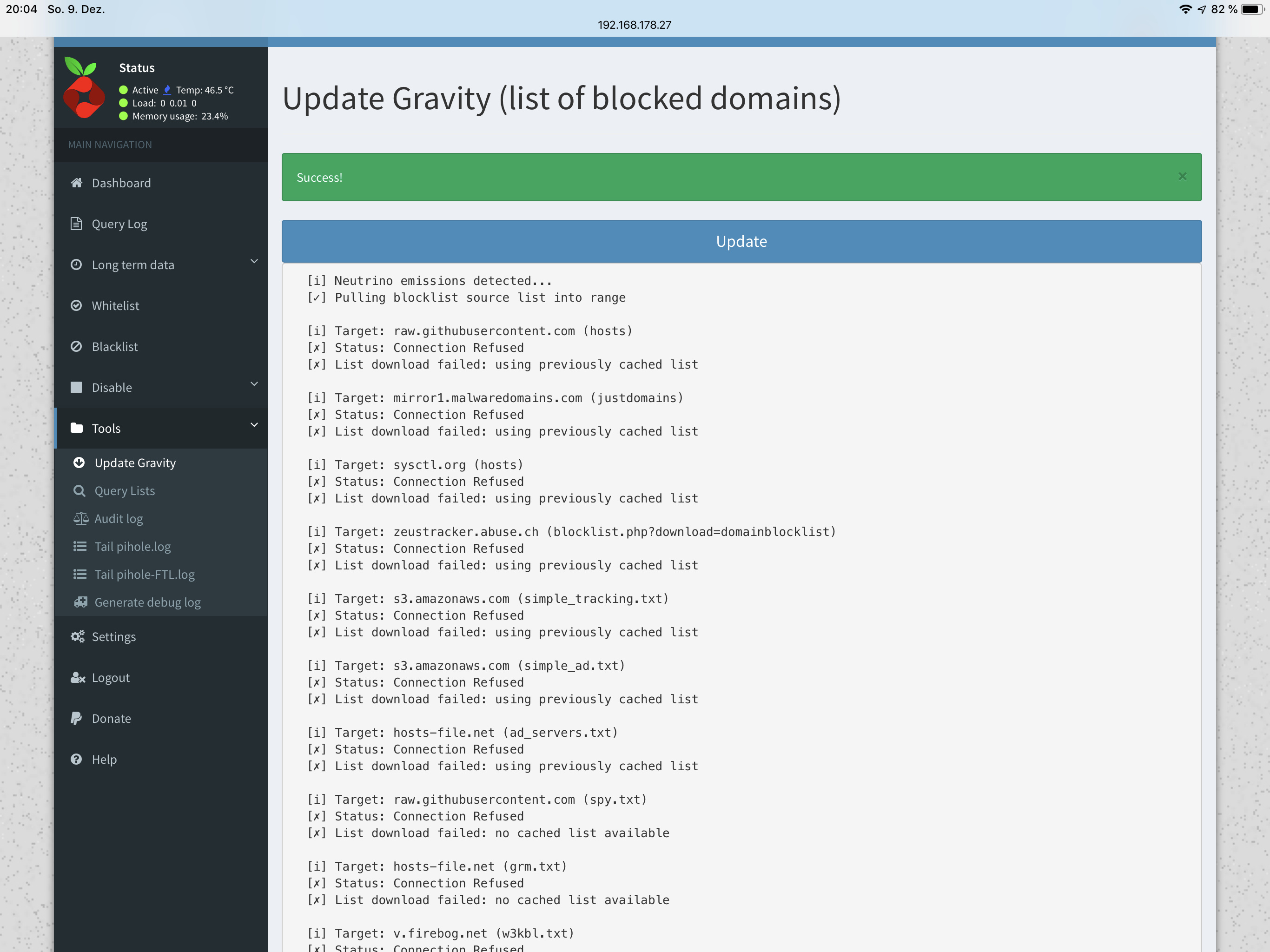 Blocklists Update funktioniert nicht - Deutschsprachige Hilfe - Pi-hole Userspace