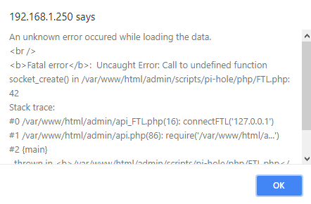 Dashboard spinning, other errors - Help - Pi-hole Userspace