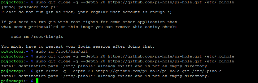 when I am trying to install my pi-hole I get an error - Community Help ...