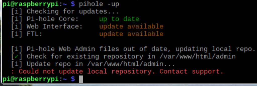 Unable to update pihole web interface or FTL to 4.2 - Help - Pi-hole Userspace