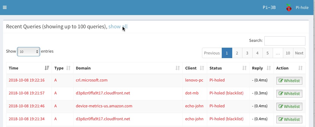 Page number field for query log - Feature Requests - Pi-hole Userspace