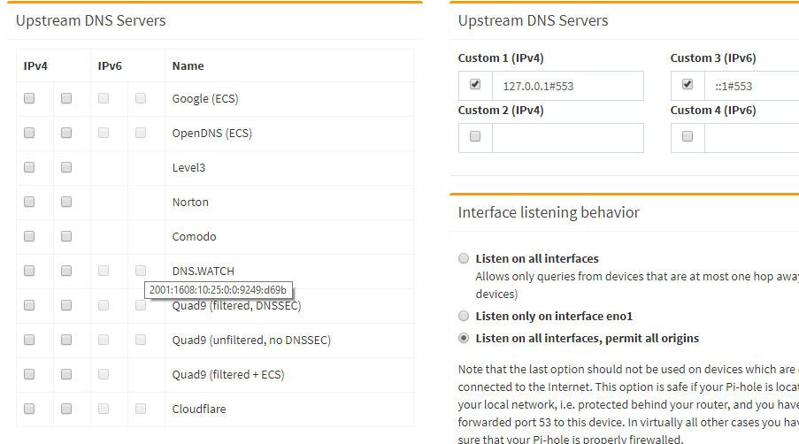 Cannot check IPv6 Upstream Servers - Help - Pi-hole Userspace
