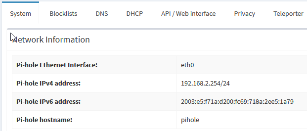 /etc/dhcpcd.conf differs from system info in settings - Help - Pi-hole ...