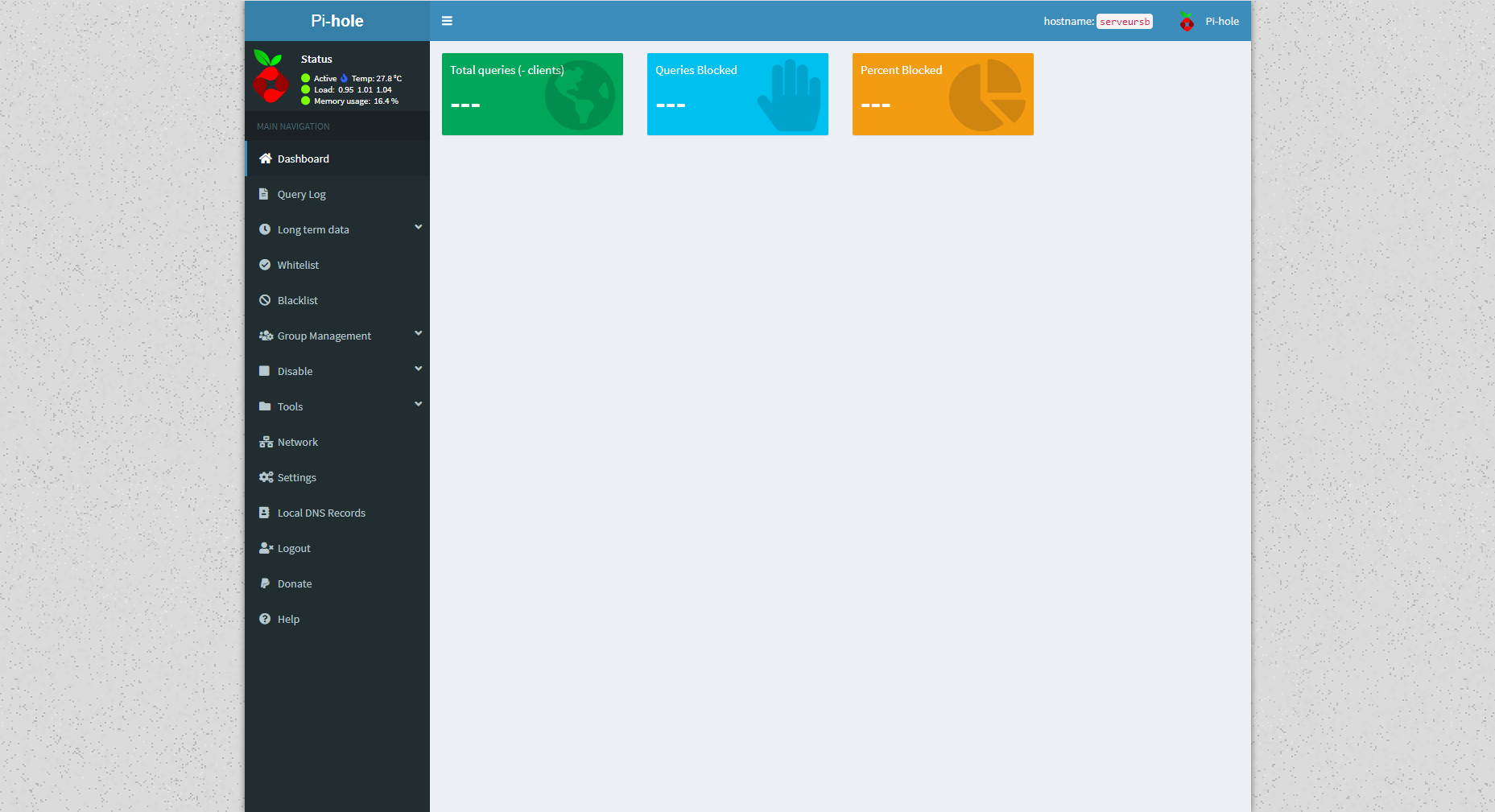 Pi Hole filtering works, but web panel doesn't show any queries - Community Help - Pi-hole Userspace