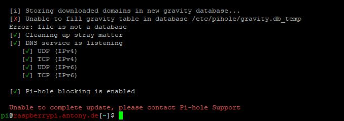 Error: Unable to update package cache - Deutschsprachige Hilfe - Pi-hole Userspace