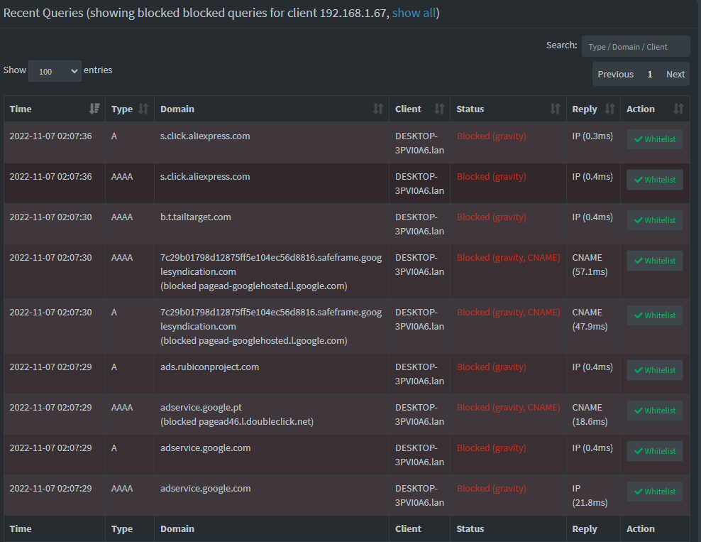 Pi-hole not blocking ads, but queries are hitting and supposely blocked - docker - Pi-hole Userspace