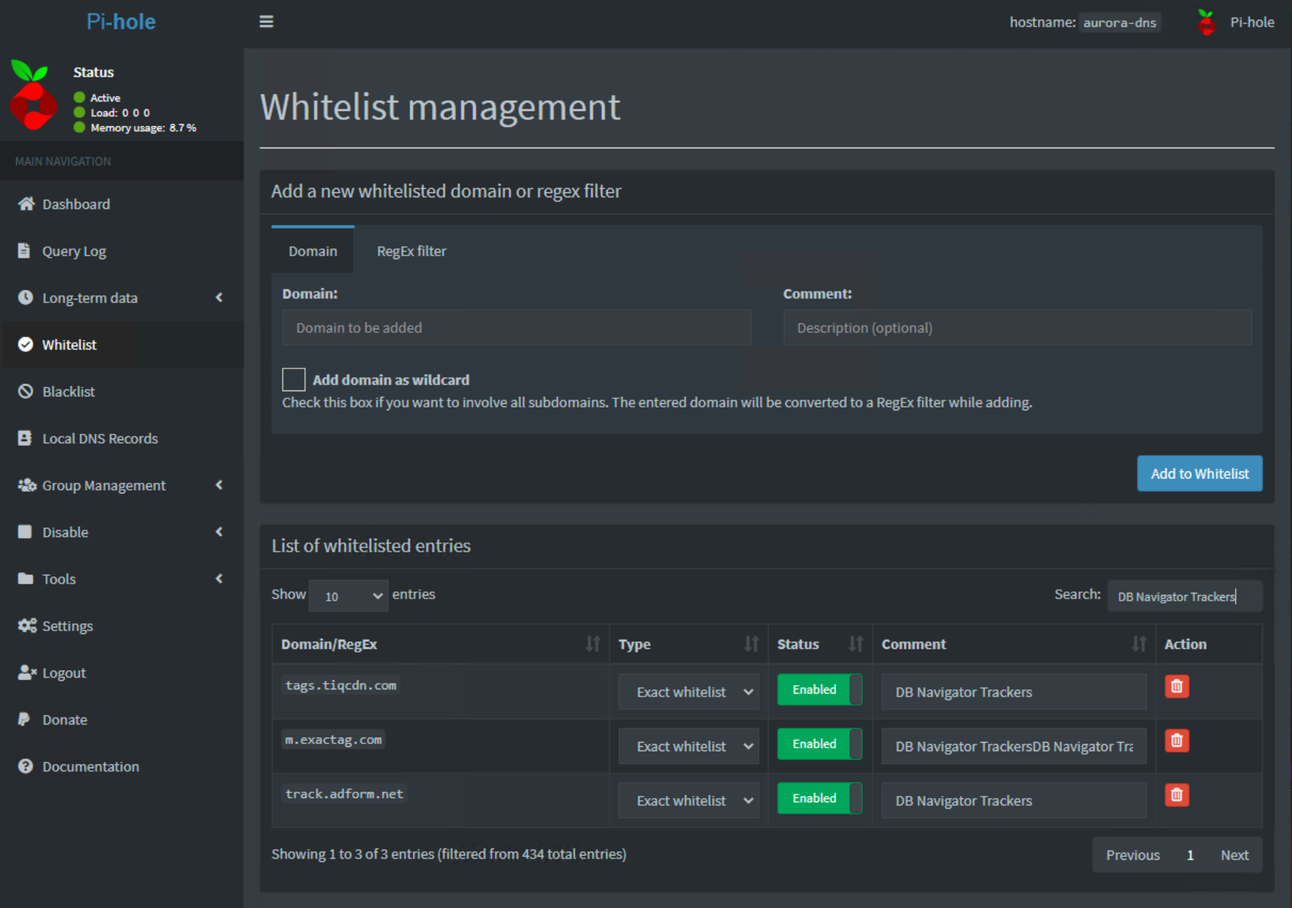 Domains on whitelist still get gravity blocked - Help - Pi-hole Userspace