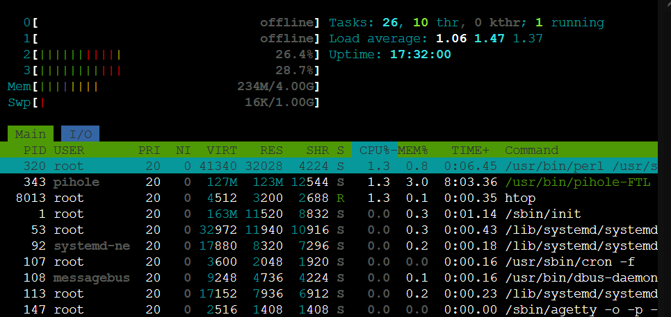 CPU Usage is wrong shown (calculated) on LXC debian container - Beta 6.0 - Pi-hole Userspace