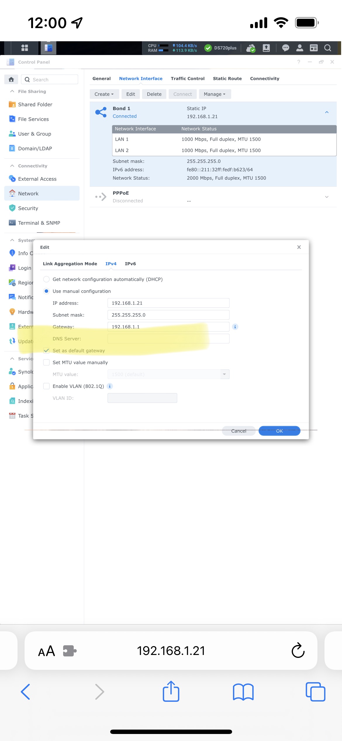 How to setup Syno network settings - Synology - Pi-hole Userspace