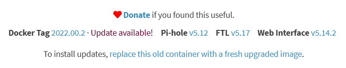 Update problem with Docker - docker - Pi-hole Userspace