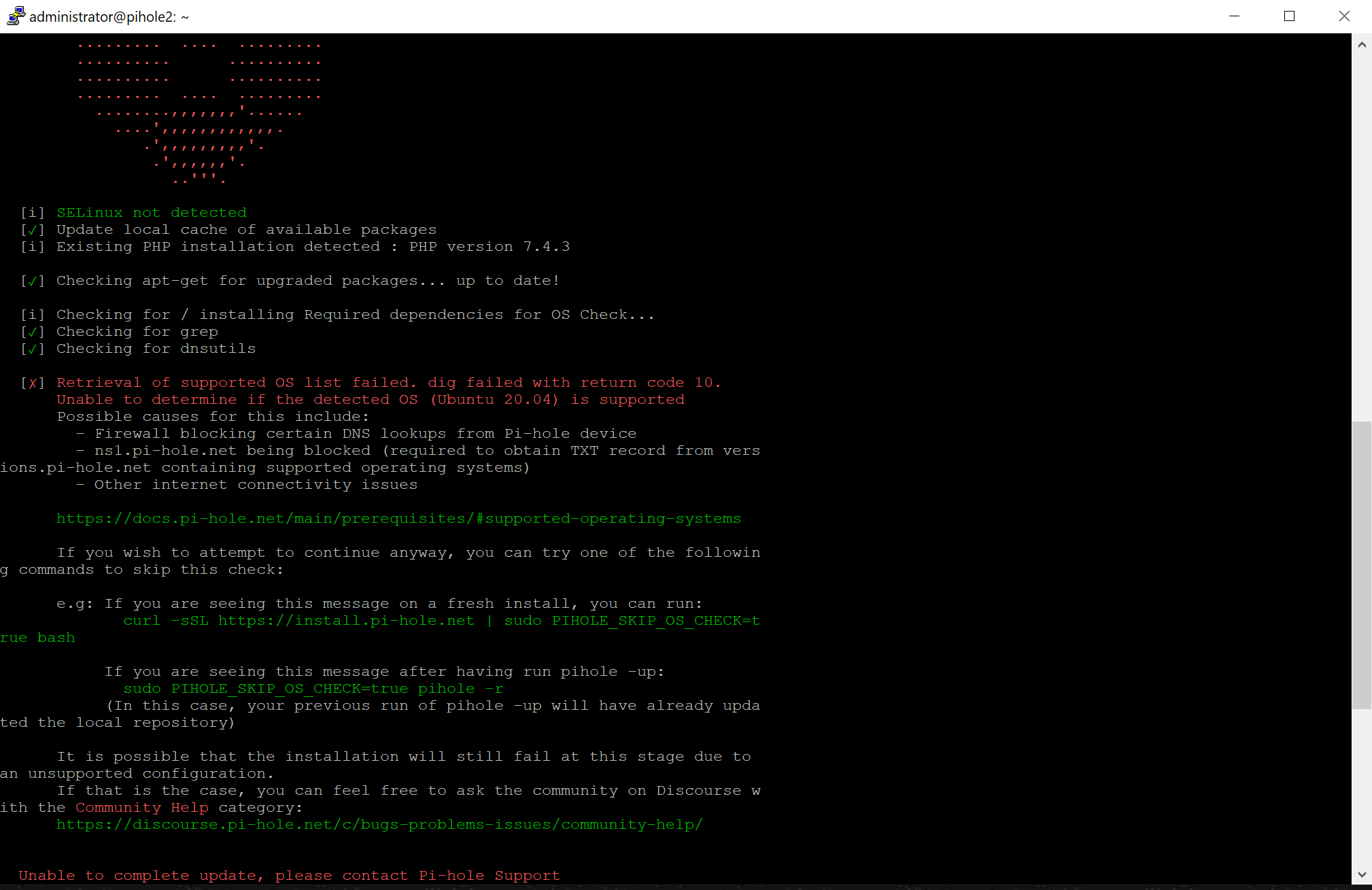 Issues Updating Secondary PiHole - Help - Pi-hole Userspace