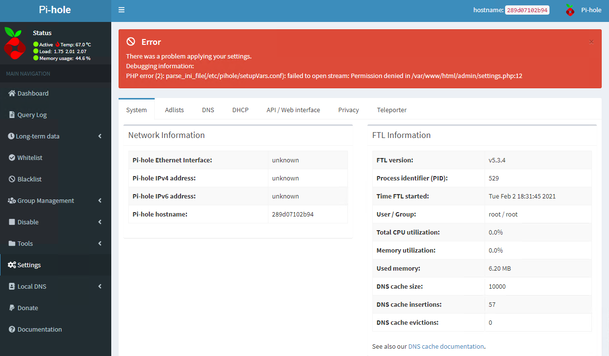 Qnap Container Station Docker Host Volume Issue - docker - Pi-hole Userspace