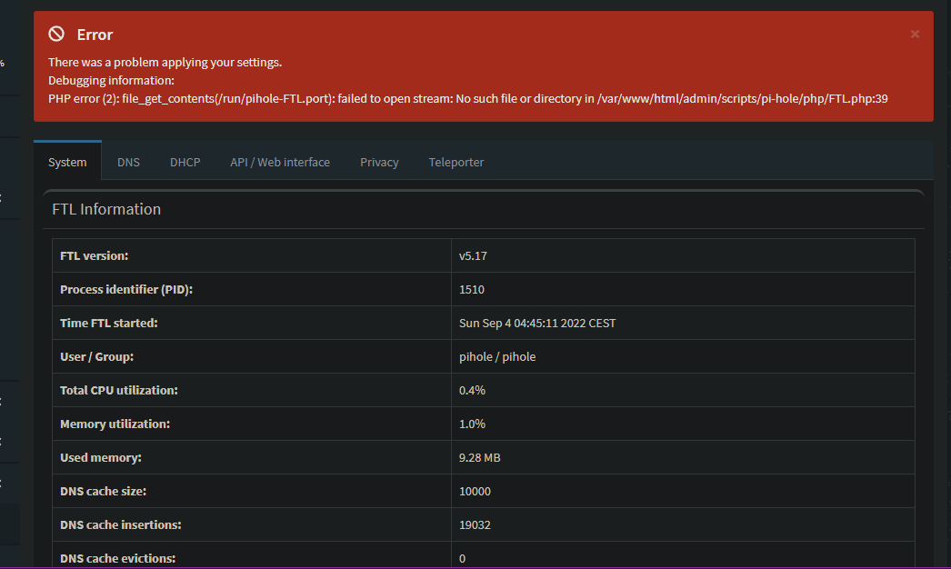 pihole-FTL.port Fehler kann gelöscht werden hab es selber hin bekommen - Deutschsprachige Hilfe ...