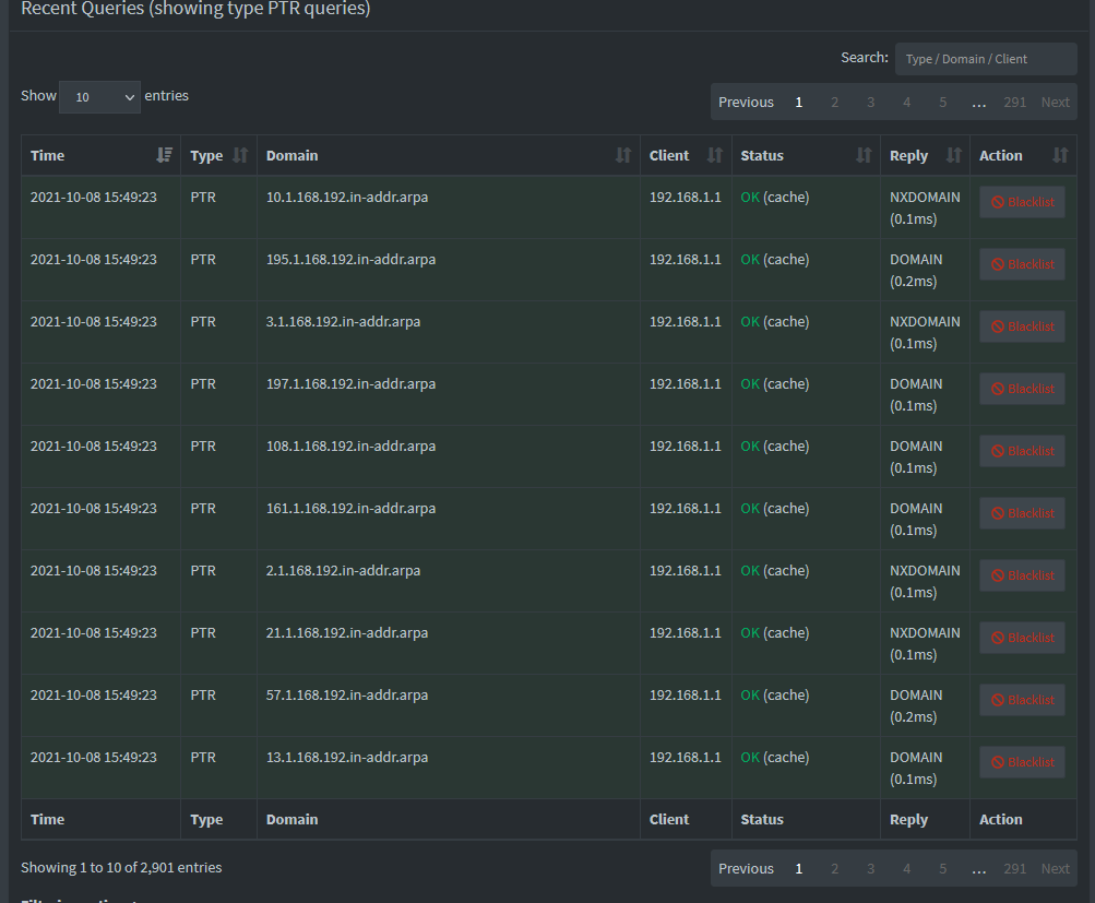 Router is creatings tons of PTR queries - Help - Pi-hole Userspace