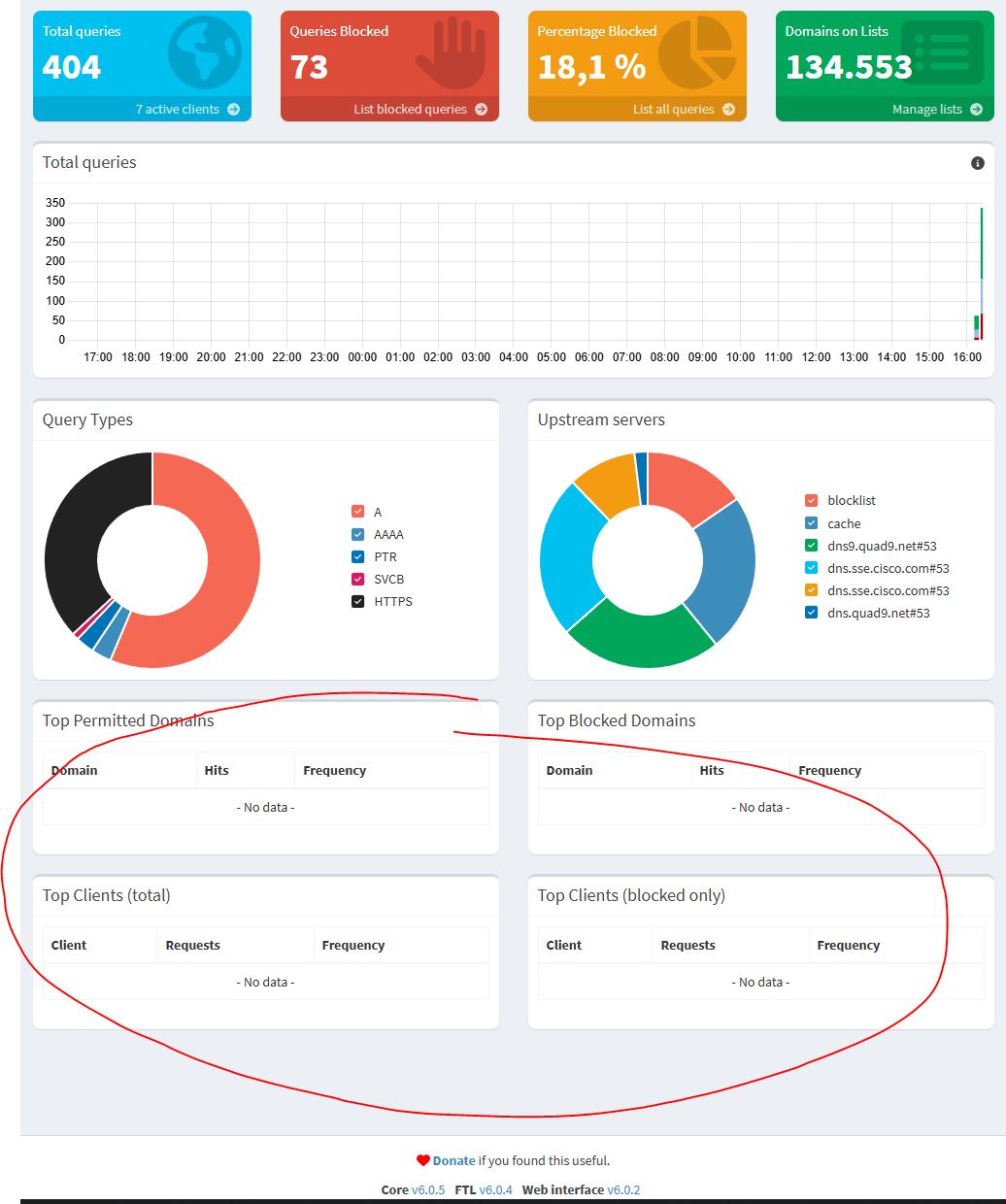 cannot see log info in the Dashboard - Help - Pi-hole Userspace
