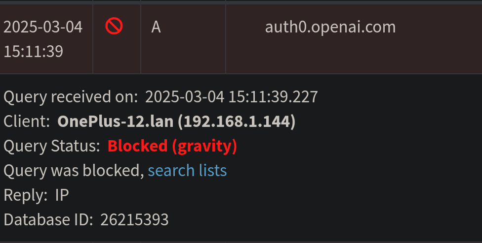 Blocked (gravity) but domain isn't on any list - Help - Pi-hole Userspace