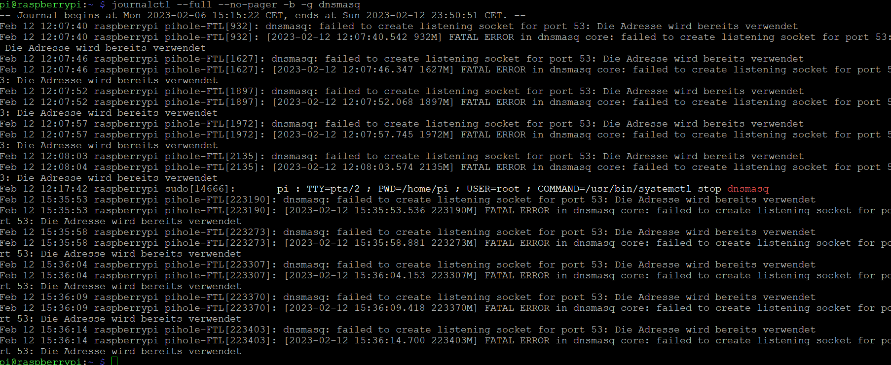 Dnsmasq / ftl / unbound dns problem - Help - Pi-hole Userspace