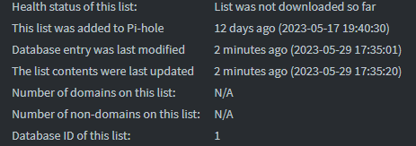 Ad Lists Not Downloading - Help - Pi-hole Userspace