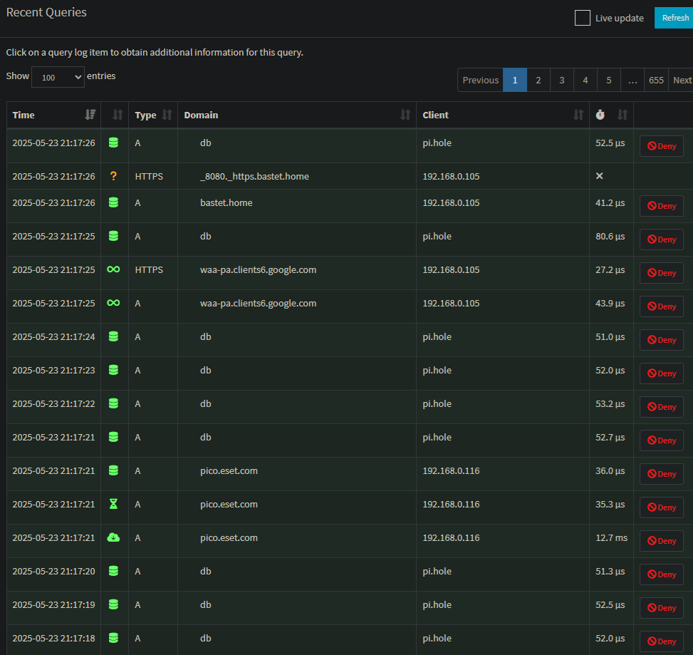 Query "db" every second - Help - Pi-hole Userspace