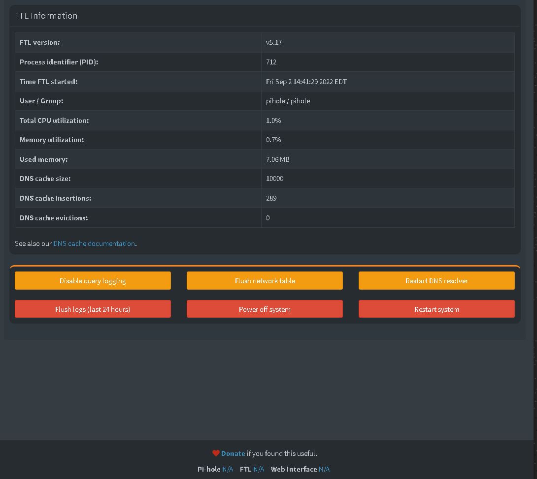 Updated Pihole - Web Interface Version is now N/A - Community Help - Pi-hole Userspace