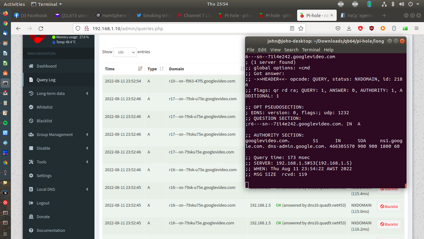 Whitelist, Blacklist and query log blank. unable to edit urls - Help - Pi-hole Userspace